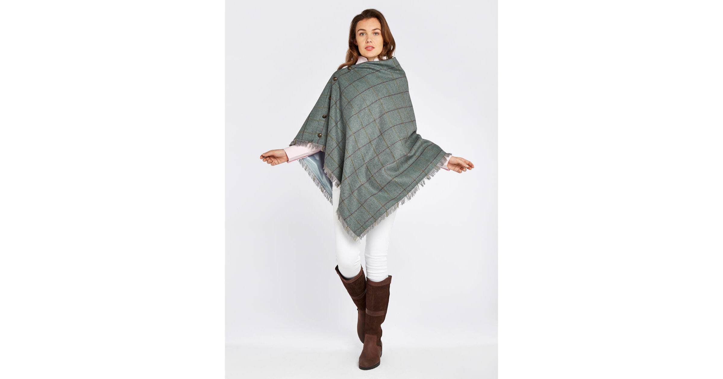 Dubarry Hazelwood Tweed Ponco: Sorrel